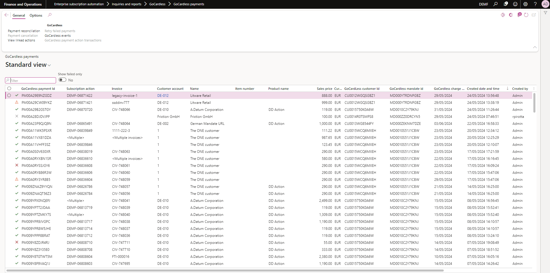 Running the GoCardless Payment reconciliation from TAPP Payment ...